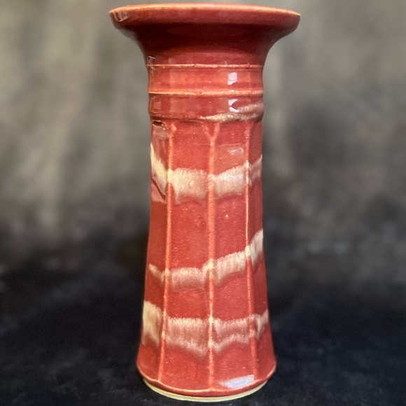 Accents | Vintage Abstract Swirl Ceramic Pottery Red Brown Flower Vase ...